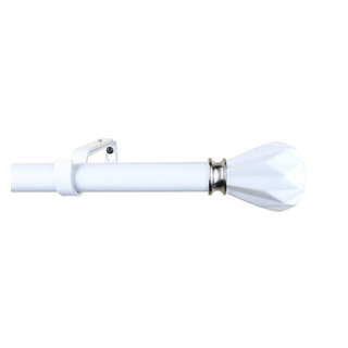 1" Arwen Adjustable Single Curtain Rod, 84"-120" - Transitional ...