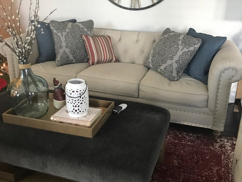 Busy pattern chair-area rug dilemma