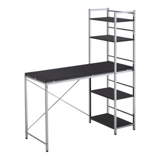 Black And Chrome Computer Desk - Contemporary - Desks And Hutches - by ...