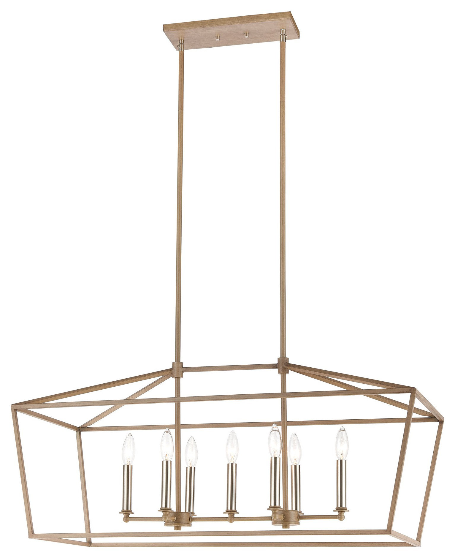 Elk Lighting Fairfax 7-Light Island Light, Light Wood - Transitional ...