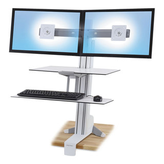 WorkFit-S Sit-Stand Workstation, Dual 24" LCDs, 27" x 30.25" x 35 ...