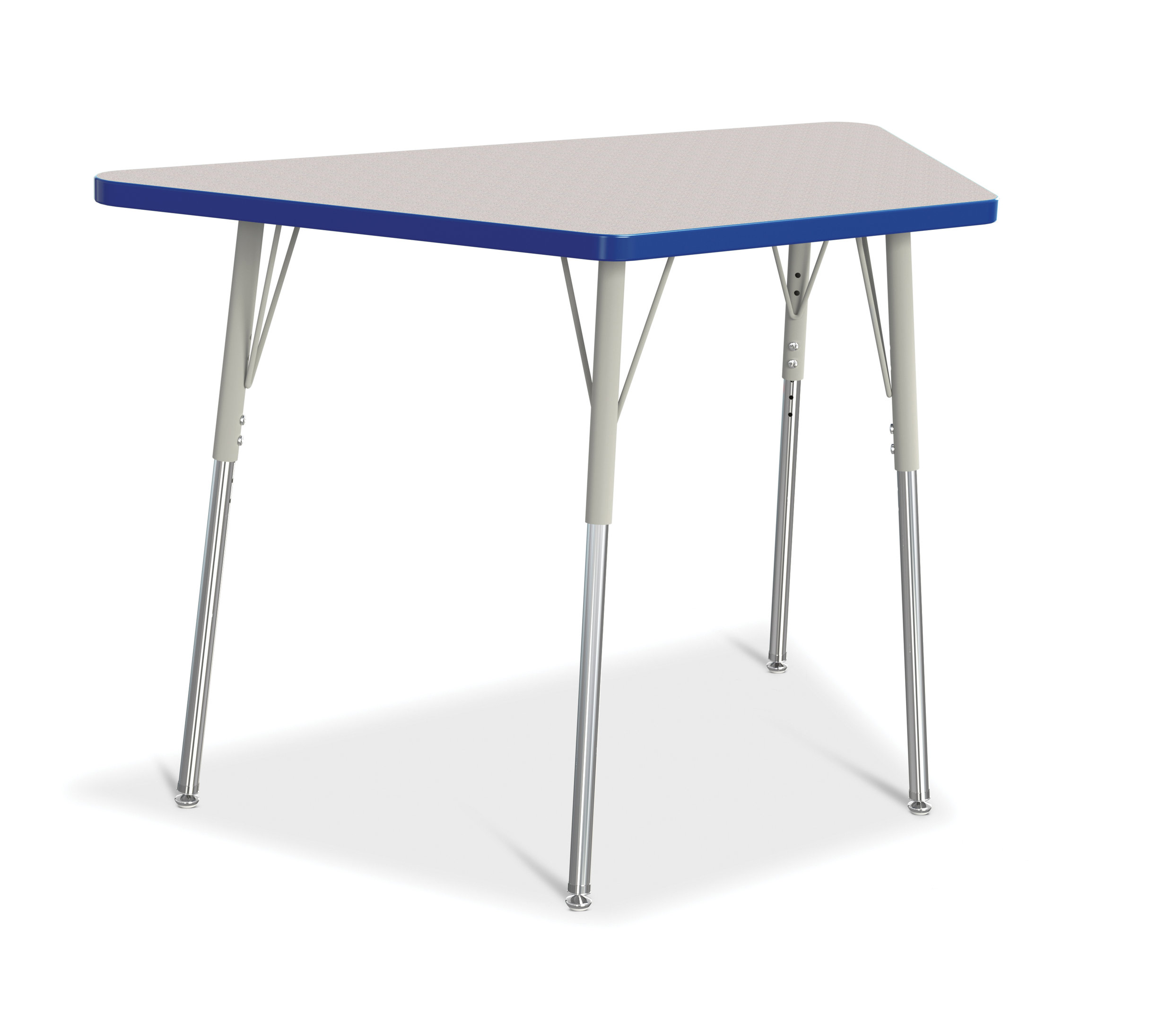Berries Trapezoid Activity Tables - 24" X 48", A-height - Gray/Blue ...