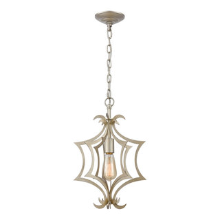 Delray 1-Light Mini Pendant, Aged Silver - Industrial - Pendant ...