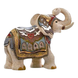 White Indian Elephant Ceramic Sculpture - Contemporary - Sculptures ...