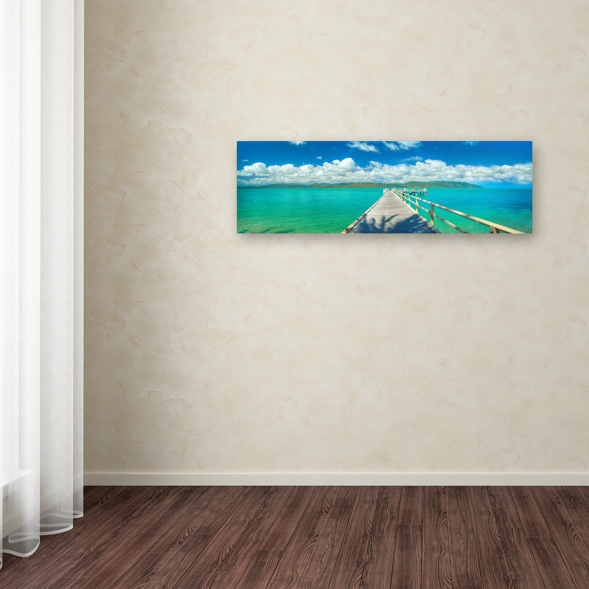 Doug Cavanah 'Palm Bay Paradise' Canvas Art, 10"x32" - Beach Style ...