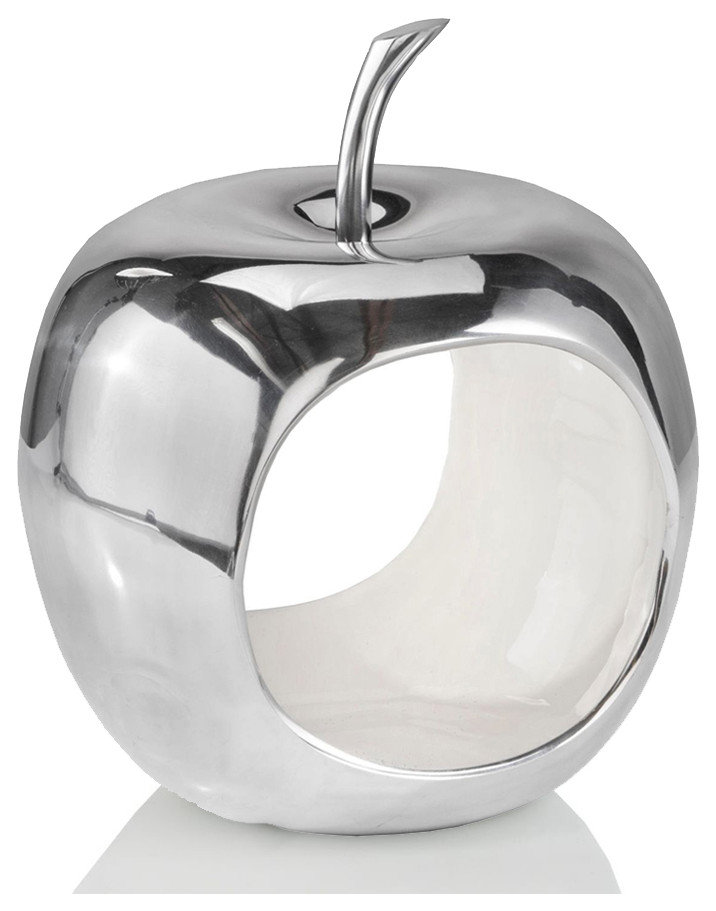 13" White and Silver Buffed Aluminum Tabletop Sculpture - Farmhouse ...