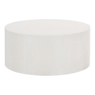 Groovy Coffee Table, White Stone, 35x35x16"h - Transitional - Coffee ...