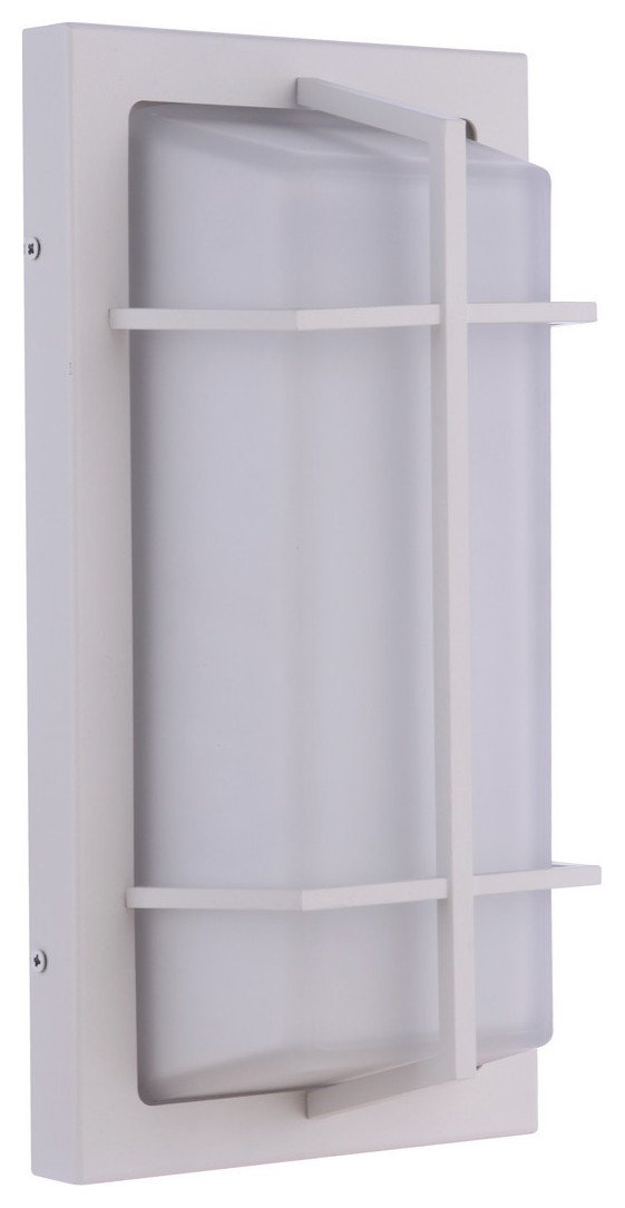 Bulkhead Rectangular 2-Light Outdoor Bulkhead, Textured White ...