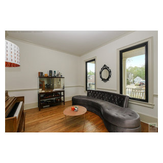 New Black Windows in Fantastic Living Room - Renewal by Andersen ...