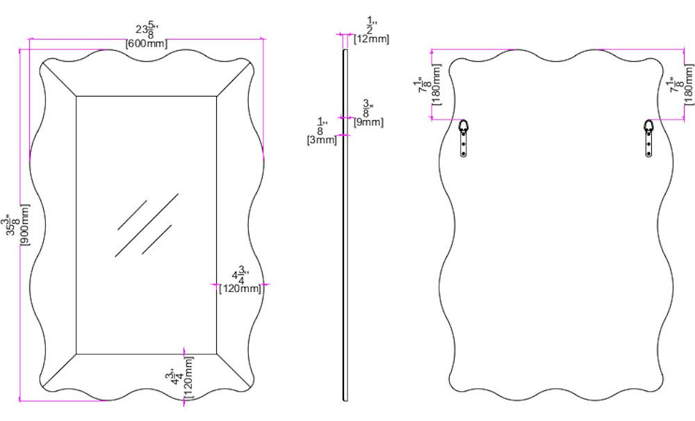 Curvy Framed Glass Mirror - Contemporary - Wall Mirrors - by UStradeENT ...