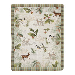 Woodland Forest Sherpa Throw Blanket - Rustic - Throws - by Laural Home ...