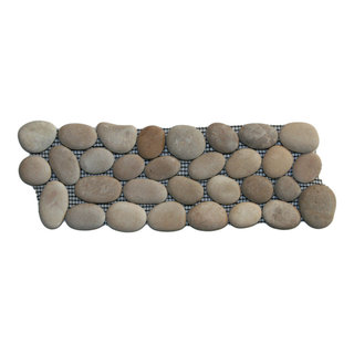 Java Tan pebble tile border – natural stone, seamless install ...
