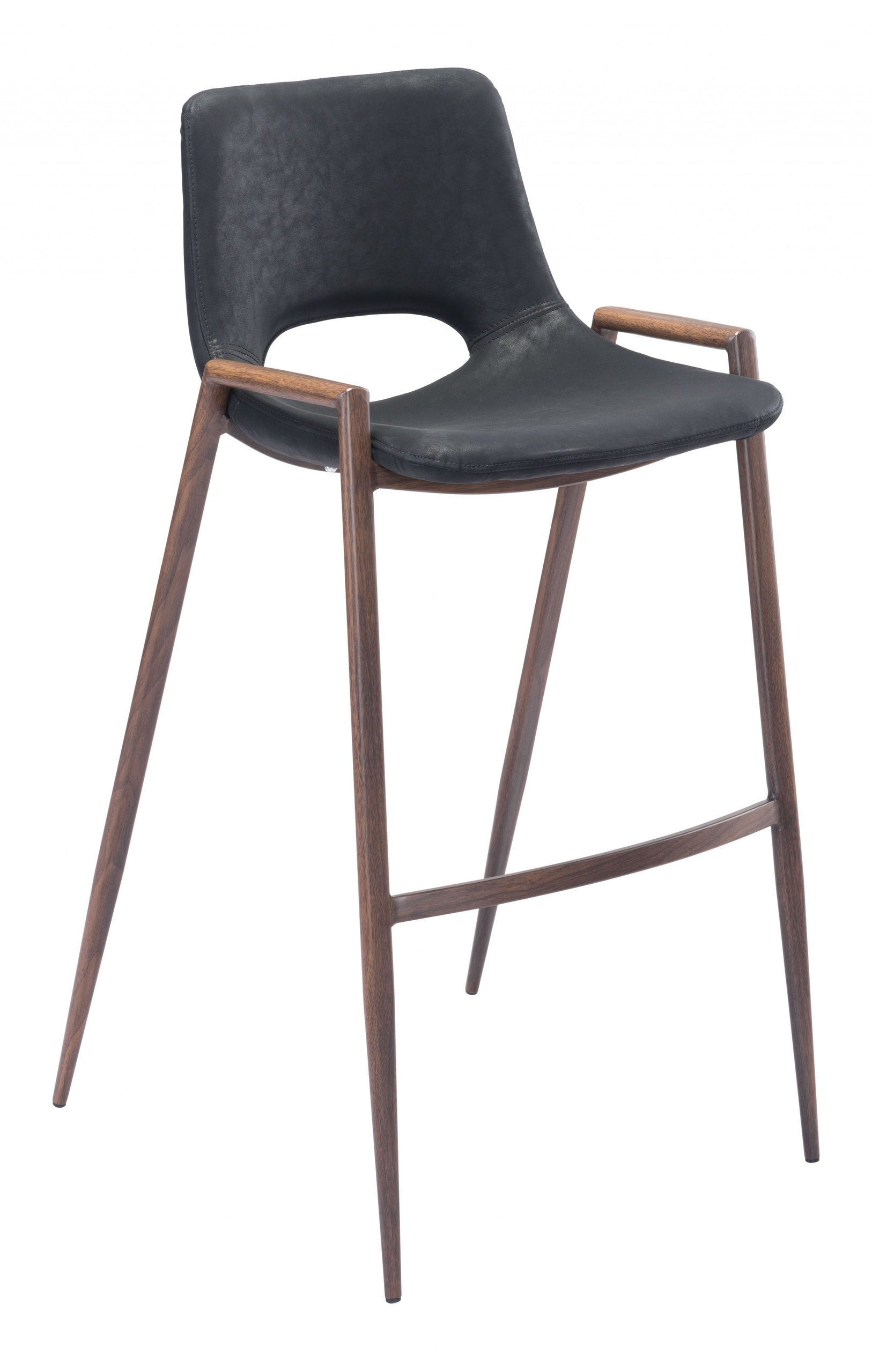 Set of Two Black Retro Modern Funk Bar Chairs - Midcentury - Bar Stools ...