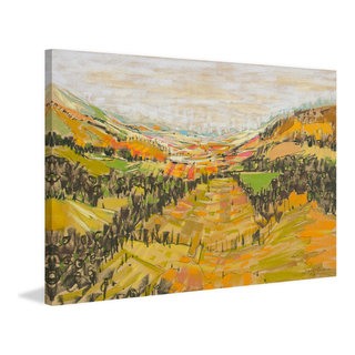"Patchwork Hills VI" Painting Print on Wrapped Canvas, 36"x24", 36"x24 ...