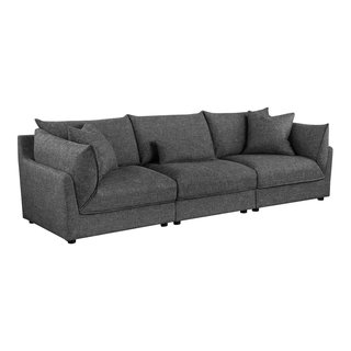 Sasha 3-Piece Upholstered Sofa Barely Black - Sofas - by Gunel | Houzz