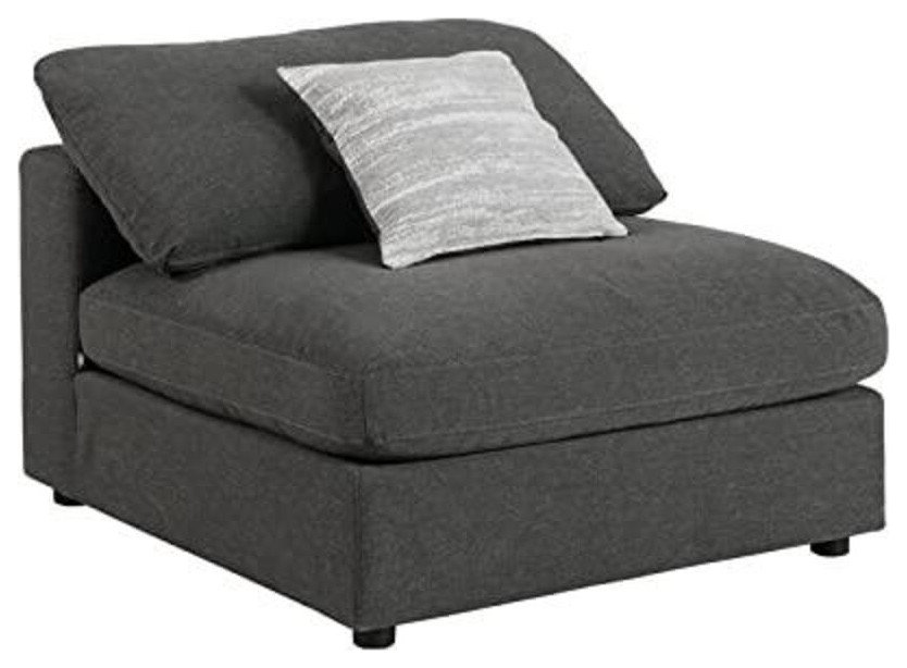 Serene 4-piece Upholstered Modular Sectional Charcoal - Contemporary ...