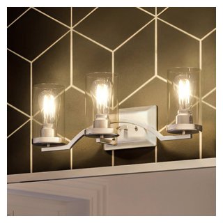 Luxury Contemporary Bath Light, Brushed Nickel - Transitional ...