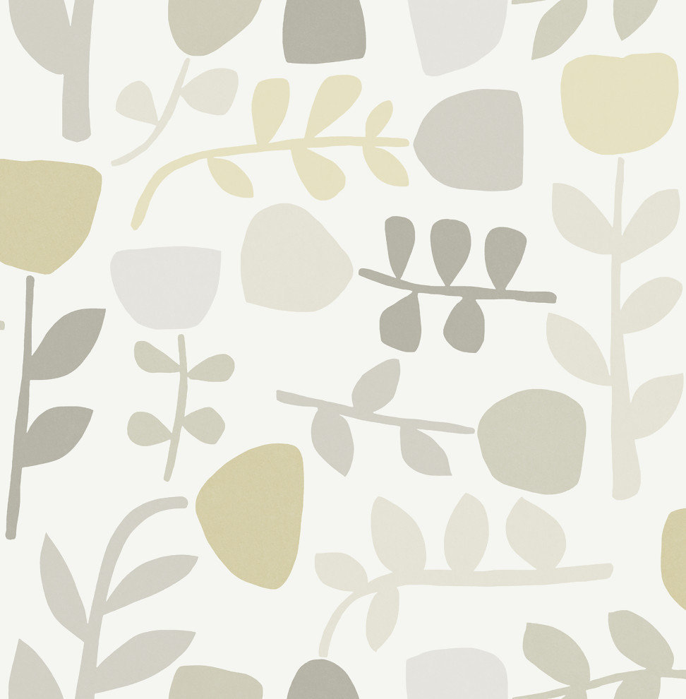 Juni Neutral Abstract Tulips Wallpaper, Bolt - Contemporary - Wallpaper ...