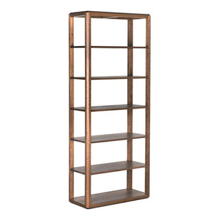 Idris Modern Dark Walnut Bookcase - Transitional - Bookcases - by ...