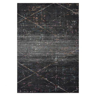 8" x 10" Distressed Black Abstract Area Rug - Contemporary - Area Rugs ...