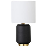 Lambert 15 Tall Ceramic Mini Lamp with Fabric Shade in Matte Black ...