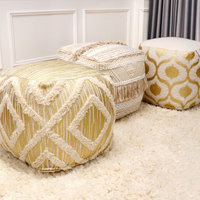 Pasargad Home Grand Canyon Premium Cotton Pouf, Beige - Scandinavian - Floor Pillows And Poufs ...