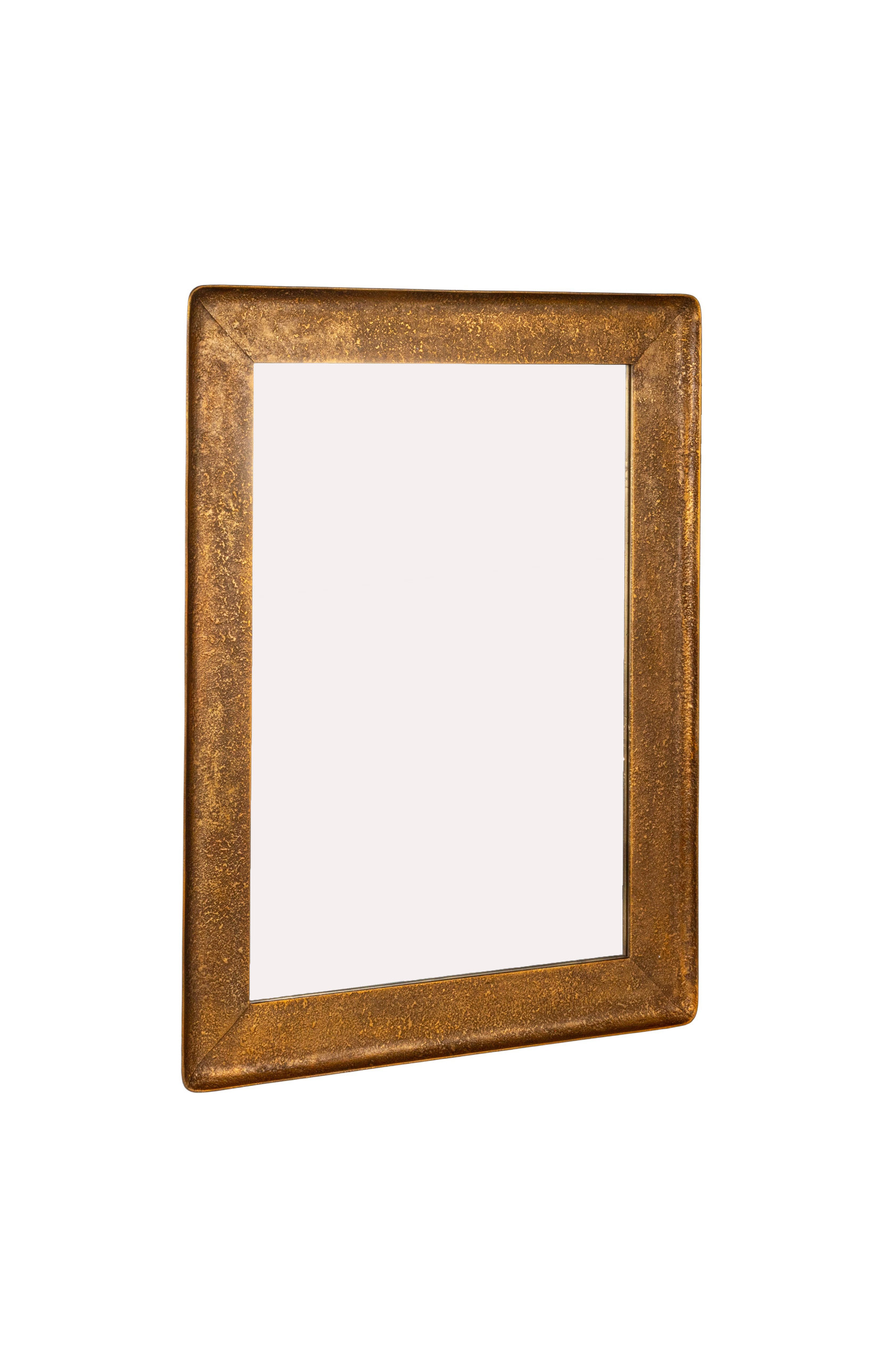 Metal Wall Mirror With Raised Edge Frame, Gold Finish - Contemporary ...