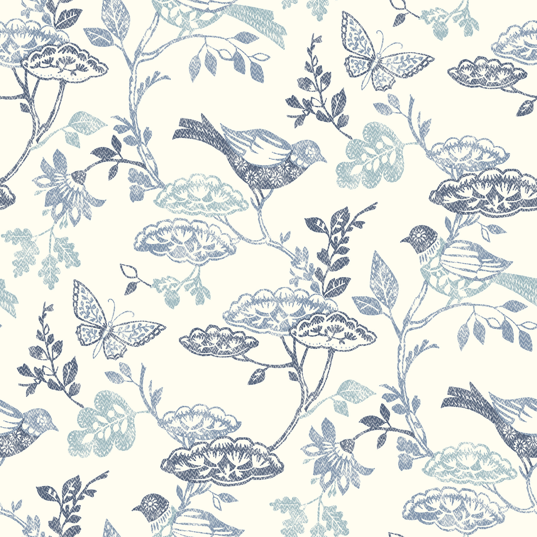 Malmo Blue Trail Wallpaper, Swatch - Contemporary - Wallpaper - by ...