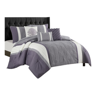 Shadow Leaves 6- Piece Comforter Set, King - Contemporary - Comforters ...