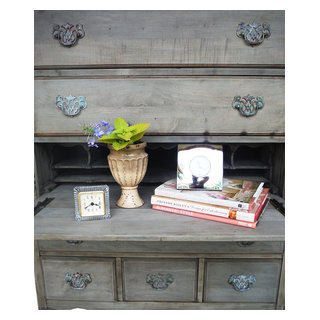 Highboy Refinished with Driftwood Weathered Wood Finish - Beach Style ...