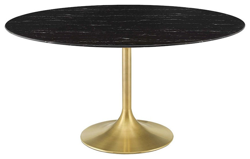 Modway Lippa 60" Artificial Marble Dining Table, Gold/Black -EEI-5241 ...