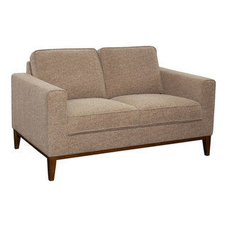 Sitswell Annie Wood Trim Loveseat - Cream - Transitional - Loveseats ...