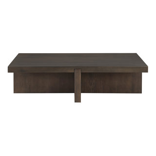 Folke Brown Rectangular Coffee Table Dark, 50W x 31D x 13.5H ...