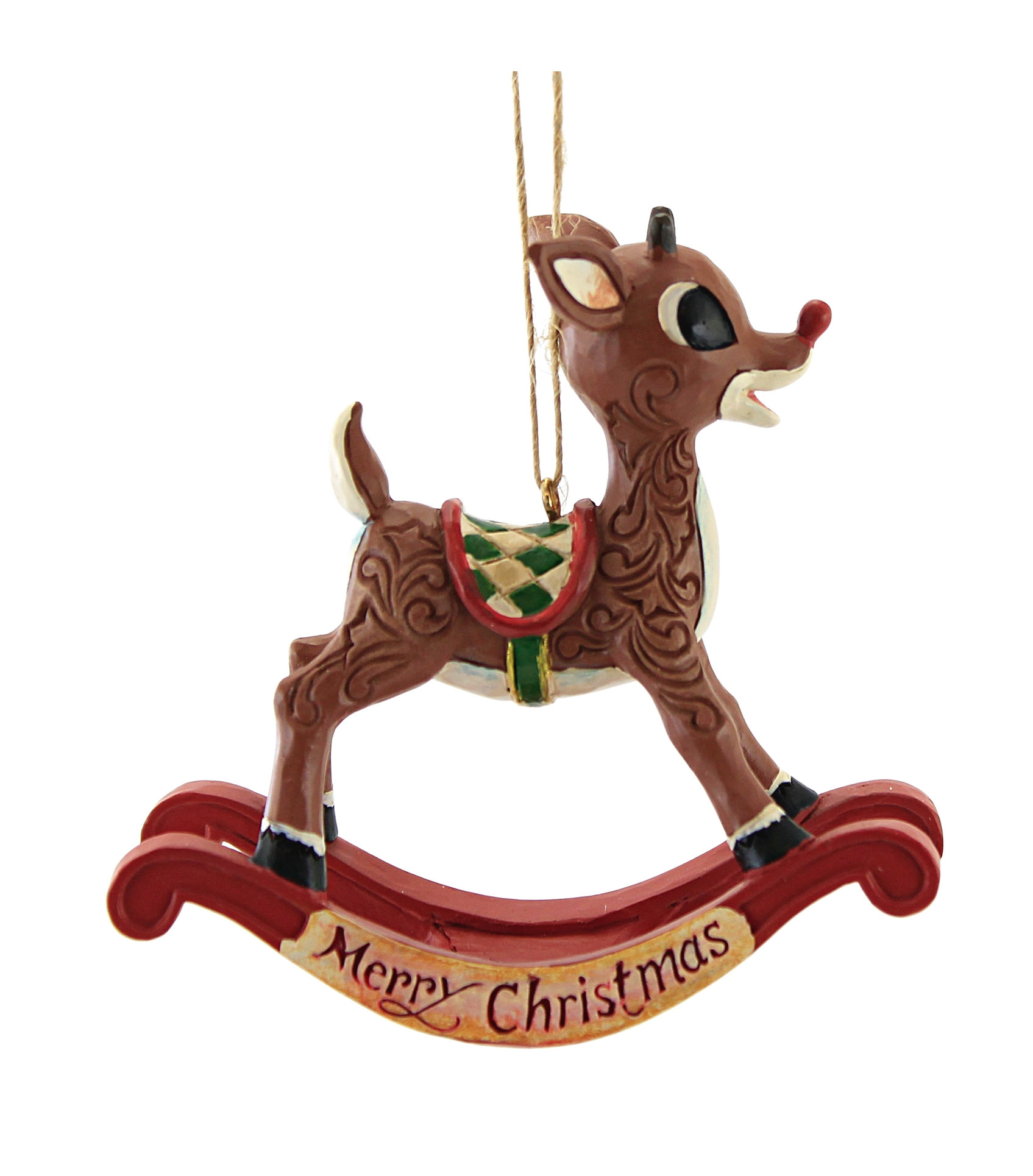 Jim Shore Rudolph As A Rocking Horse Red-Nosed Reindeer, 3.5 In H X 1. ...