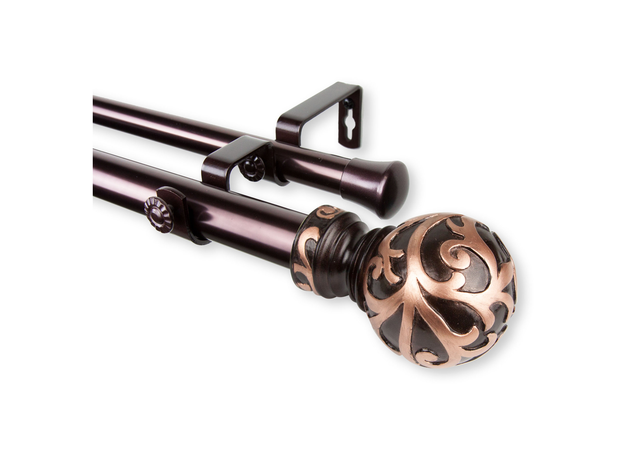 Swirl 1" Double Curtain Rod, 160"-240" - Traditional - Curtain Rods ...