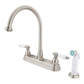 Restoration Two Handle 8" Kitchen Faucet with Non-Metallic Sprayer ...