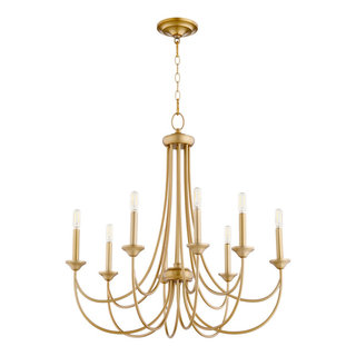 Brooks Transitional Chandelier, Aged Brass - Transitional - Chandeliers ...