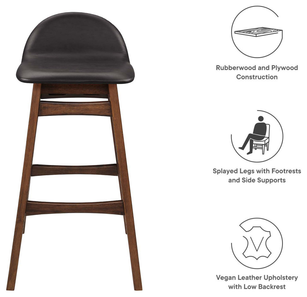 Juno Wood Bar Stool Set of 2, Brown - Transitional - Bar Stools And Counter Stools - by Modway ...