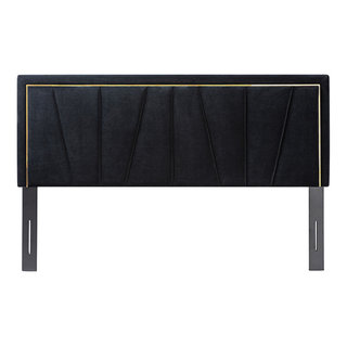 Upholstered Tufted Headboard With Metal Legs - Transitional ...