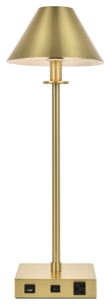 Elegant Decor 3004 Brio 1-Light Brushed Brass Table Lamp - Transitional ...