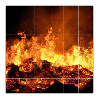 Fire Ceramic Tile Wall Mural HZ500610, 72" Wide x 72" High ...