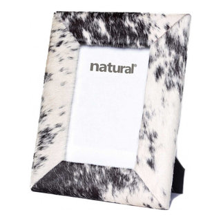 4" X 6" Black And White Cowhide Picture Frame - Southwestern - Picture ...