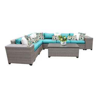 Florence 9 Piece Outdoor Wicker Patio Furniture Set 09b - Tropical ...