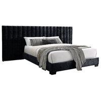 Rivas Bed, Black Fabric, Queen - Transitional - Platform Beds - by Acme ...