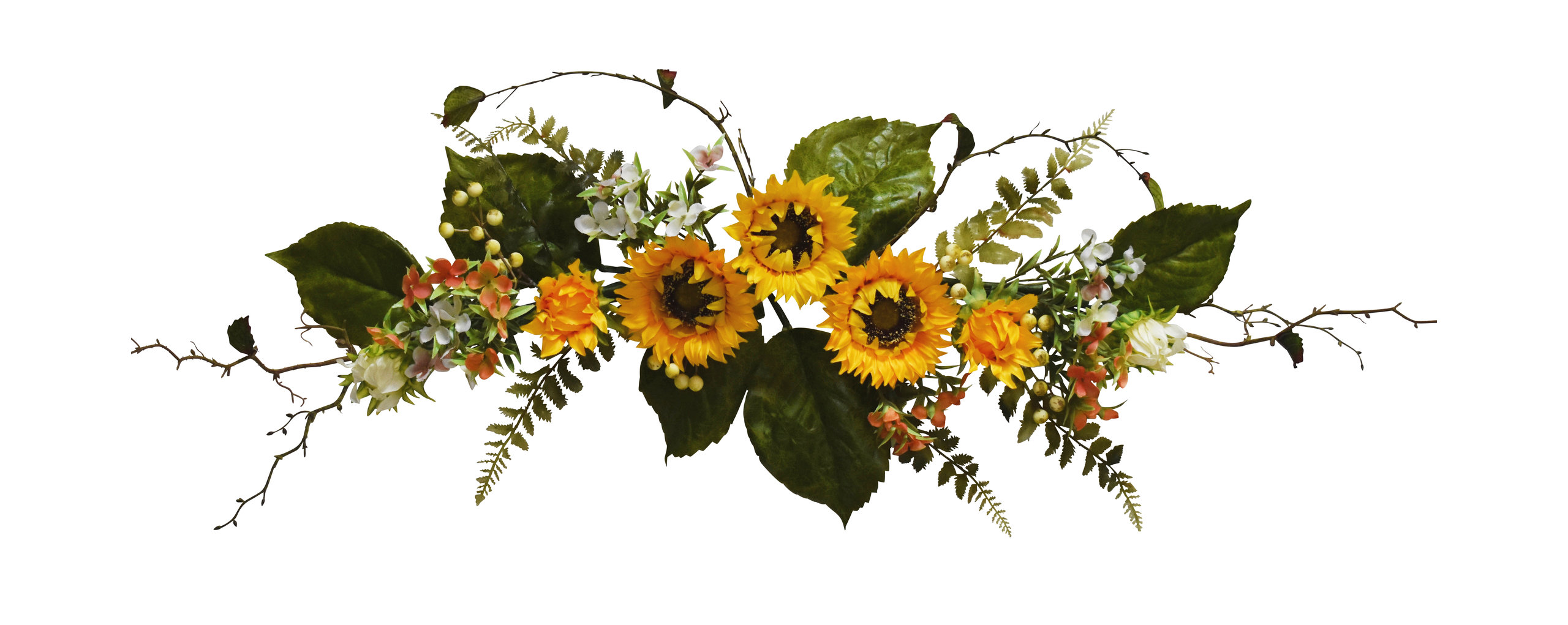 32" Sunflowers Swag - Traditional - Wreaths And Garlands - by Artisan ...