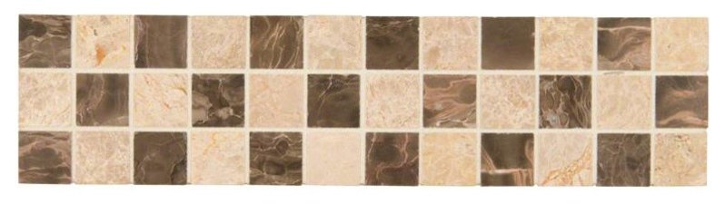 Emperador Cornerless Border Polished, 3"x12", Set of 50 - Traditional ...