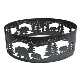 Bear N Cubs Fire Ring, 60" - Rustic - Fire Pits - by P&D Metal Works ...