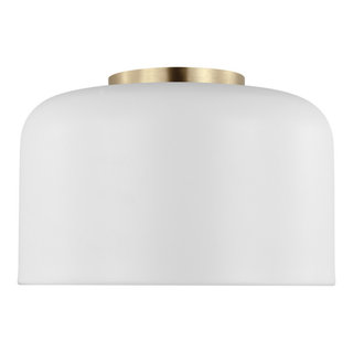 Malone One Light Flush Mount, Matte White - Transitional - Flush-mount ...