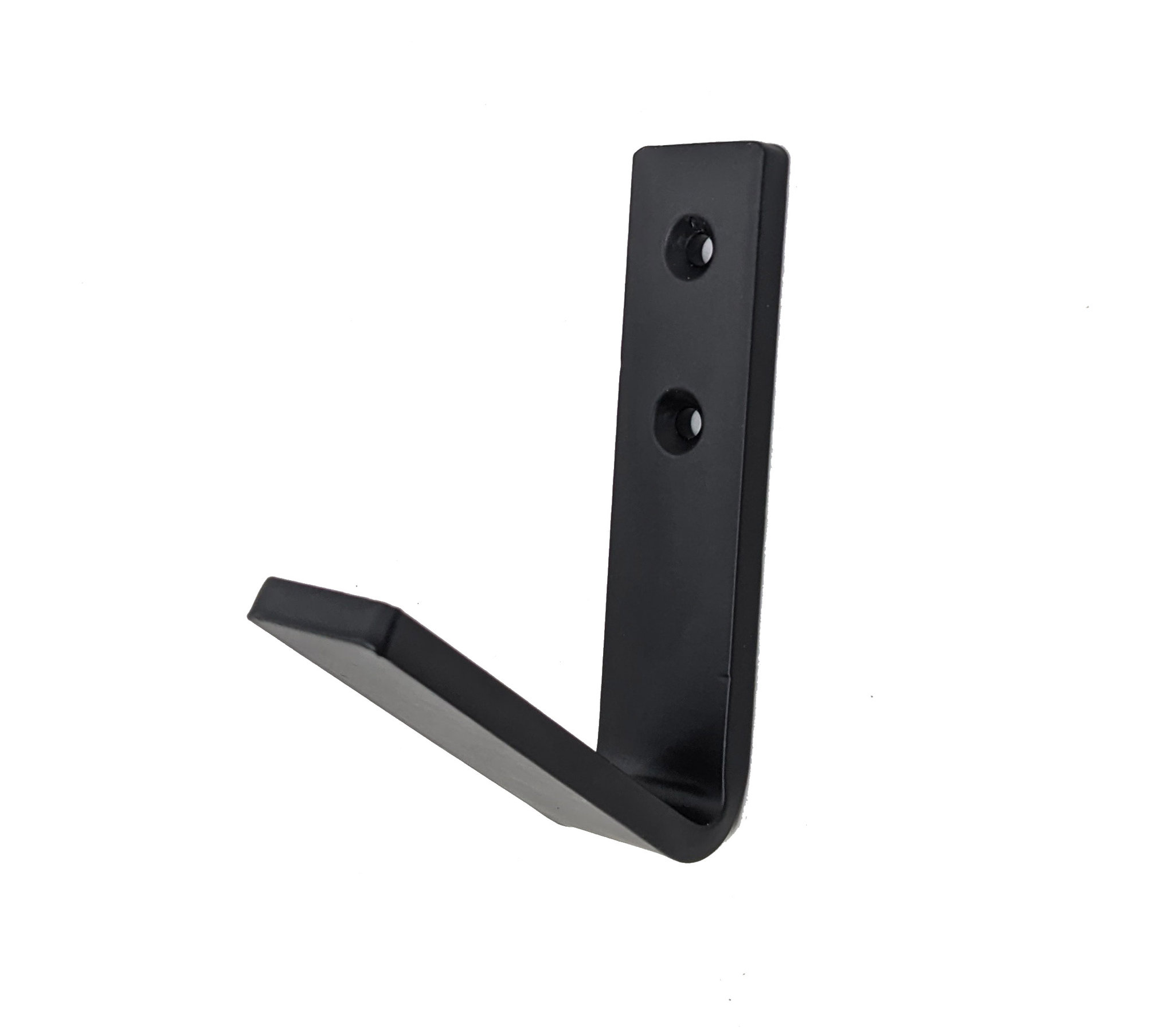 (4) Single Coat Hook Slanted J Black Steel Iron Modern Farmhouse Rustic ...