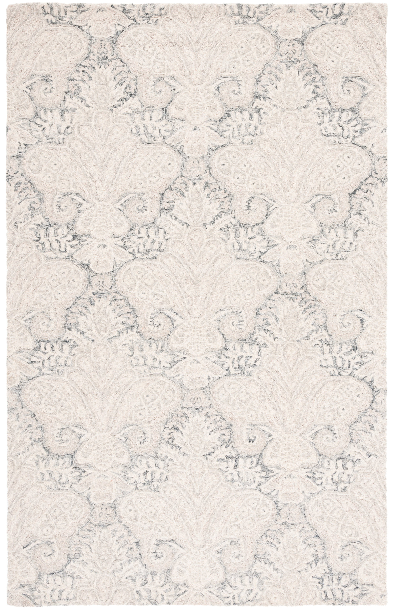 Safavieh Micro-Loop Mlp539H Damask Rug, Charcoal and Ivory, 8'0"x10'0 ...